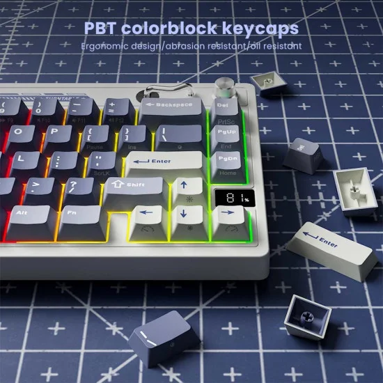 ROYAL KLUDGE RK M65 Hot Swappable Tri Mode Mechanical Gaming Keyboard