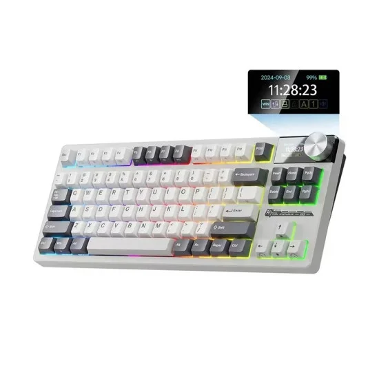 Royal Kludge RK S85 Tri Mode RGB Hot Swap (Cloud Switch) White Night ...