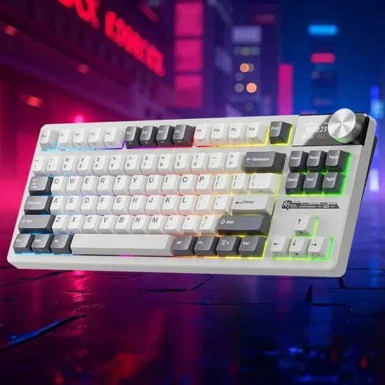 Royal Kludge RK S85 Tri Mode RGB Hot Swap (Cloud Switch) White Night ...